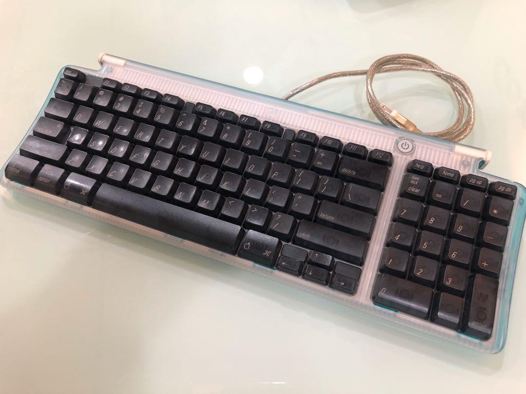 Vintage Apple keyboard iMac G3 wired USB mouse Blueberry Blue ...