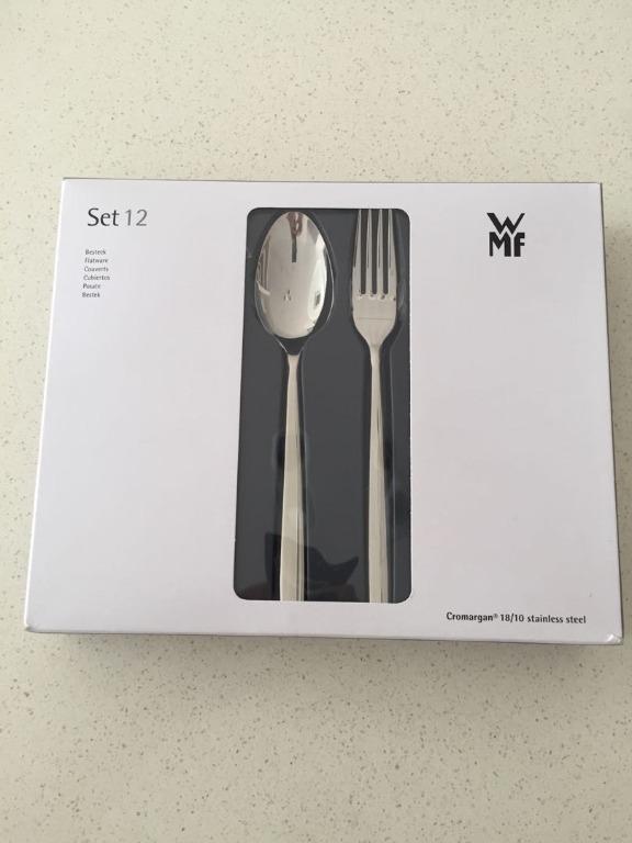 WMF Palma 12 Piece Cutlery Set Dinner Table Forks & Spoons, Furniture ...
