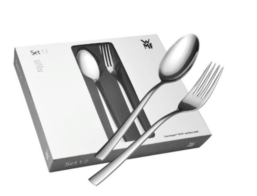 WMF Palma 12 Piece Cutlery Set Dinner Table Forks & Spoons, Furniture ...