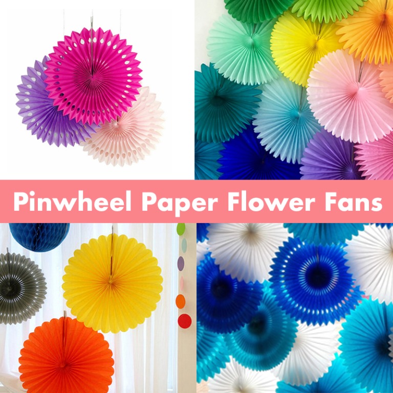Pinwheel Paper Flower Fans, Hobbies & Toys, Occasions & Party Supplies ...