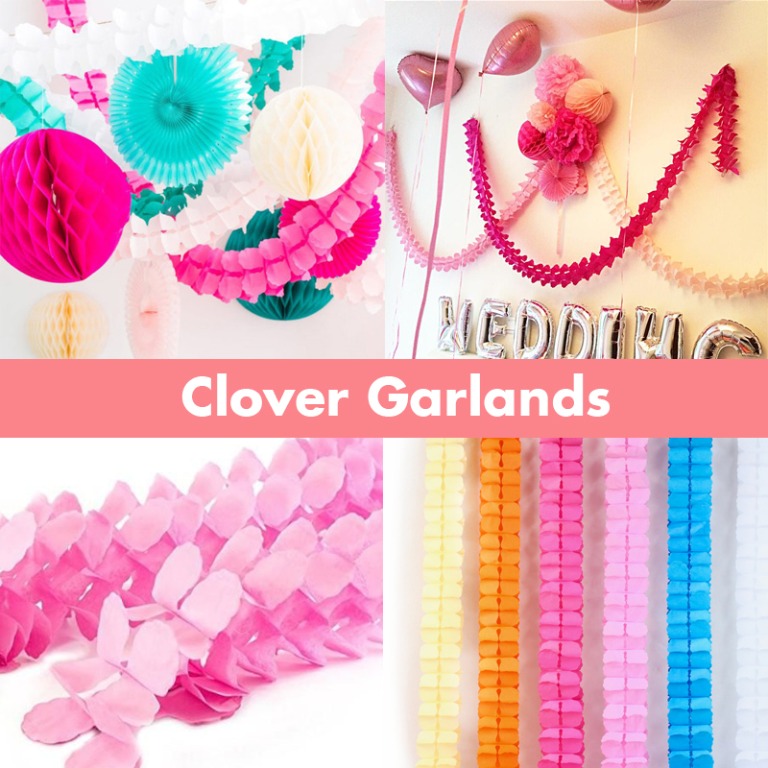 Tissue Paper Clover Garlands, Hobbies & Toys, Stationery & Craft ...