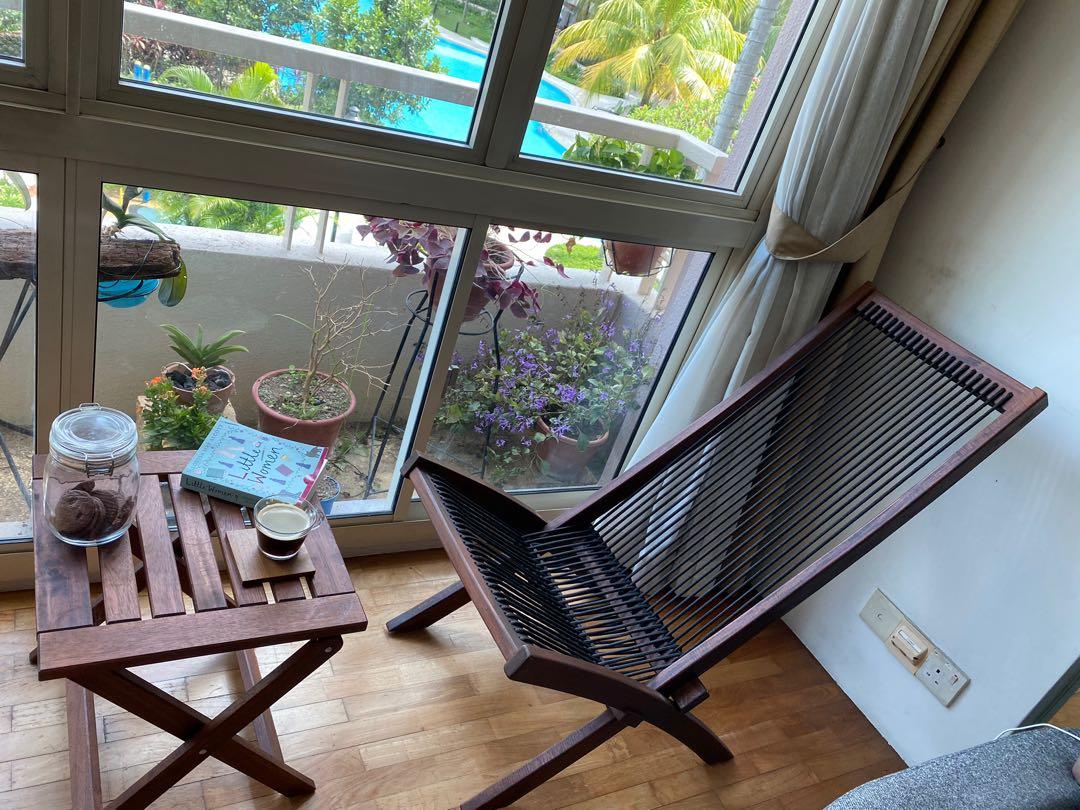 Easy chair & table, Furniture & Home Living, Furniture, Chairs on Carousell