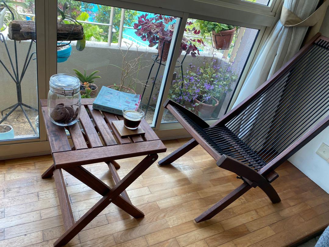 Easy chair & table, Furniture & Home Living, Furniture, Chairs on Carousell