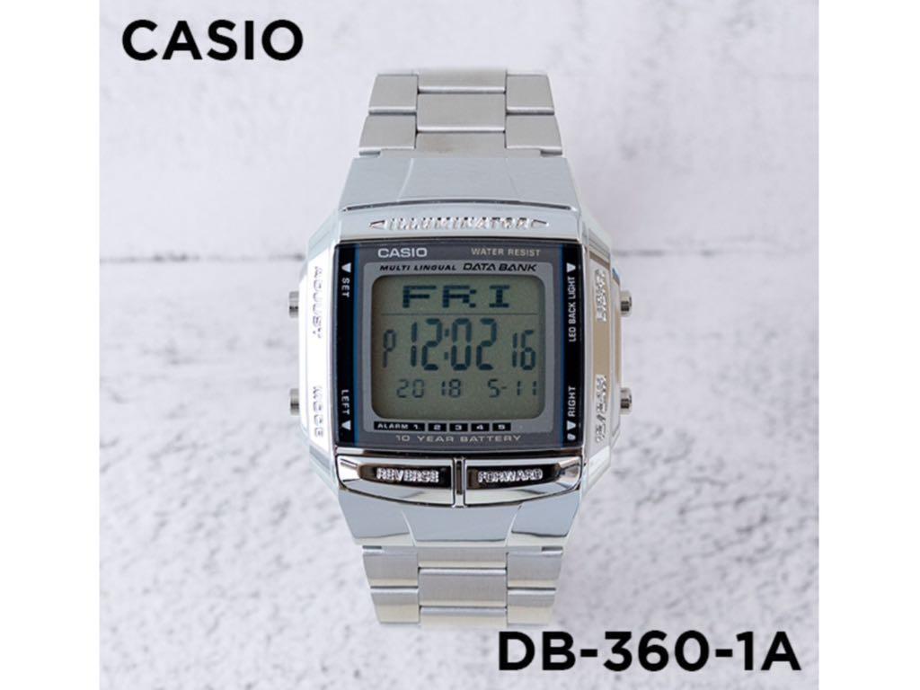 Casio Illuminator DB360 Classic Data Bank Silver Tone DB360-1A Brand ...