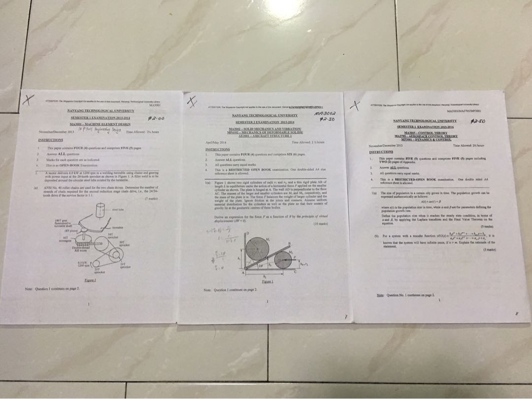 MA3001 MA3002 MA3005 MA4002 PYP w solutions, Everything Else on Carousell