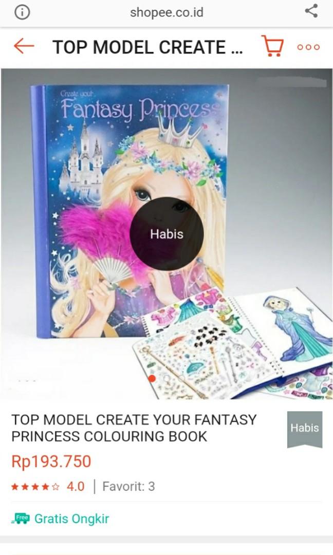 Original Top Model Create Your Fantasy Princess Colouring Book/ Buku ...