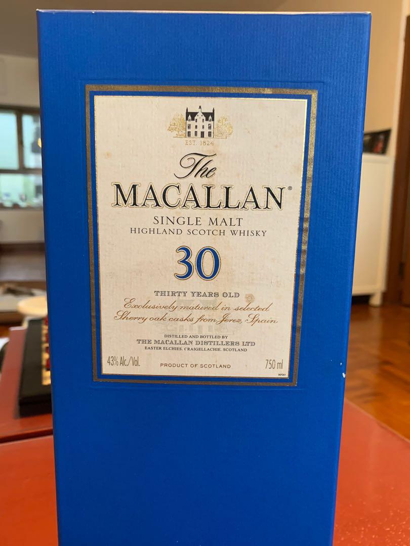 Vintage Macallan 30-year old, in classic blue box, 嘢食 & 嘢飲, 酒精飲料 ...
