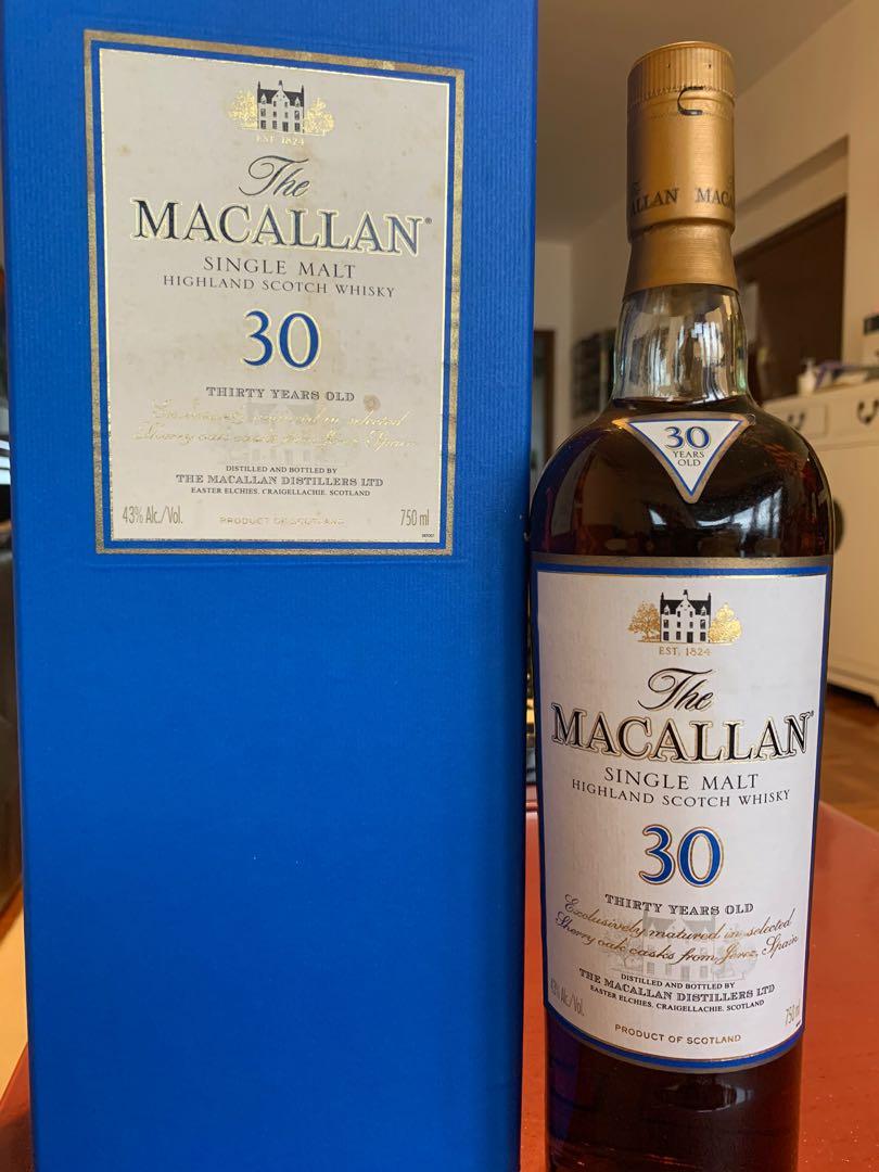 Vintage Macallan 30-year old, in classic blue box, 嘢食 & 嘢飲, 酒精飲料 ...