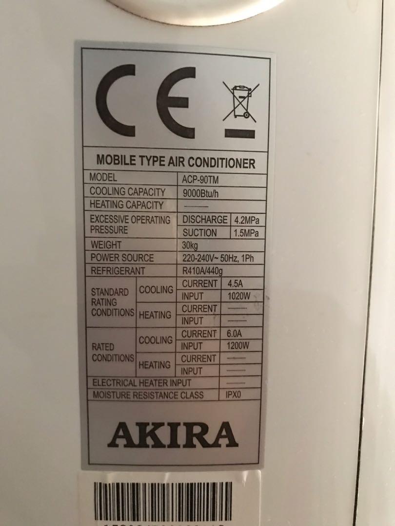 Akira Portable Aircon, TV & Home Appliances, Air Conditioners & Heating ...
