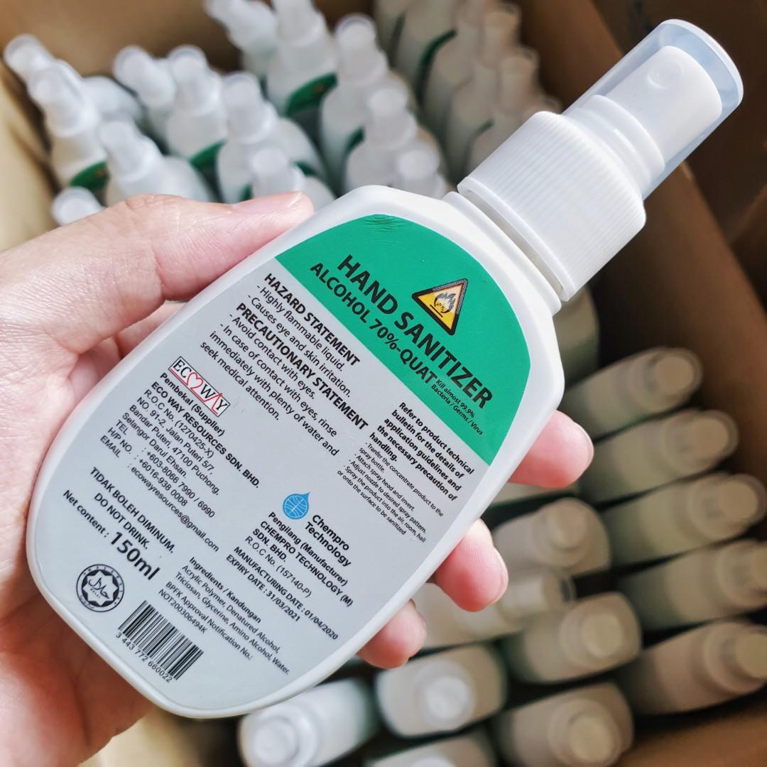 Hand Sanitizer 150ml (Hala Certified), Beauty & Personal Care ...