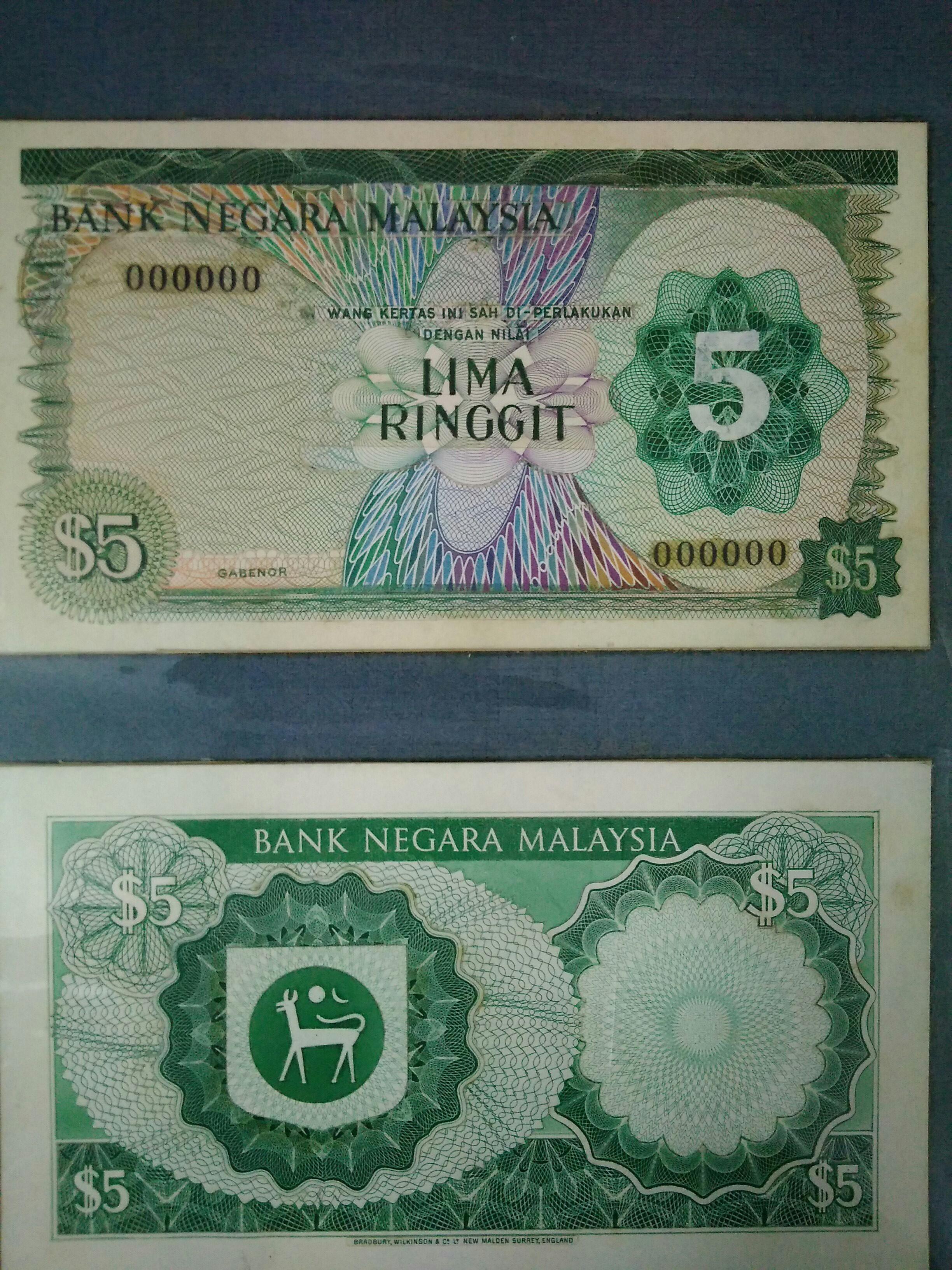 Malaysia $5 unissued Banknotes, Hobbies & Toys, Memorabilia ...