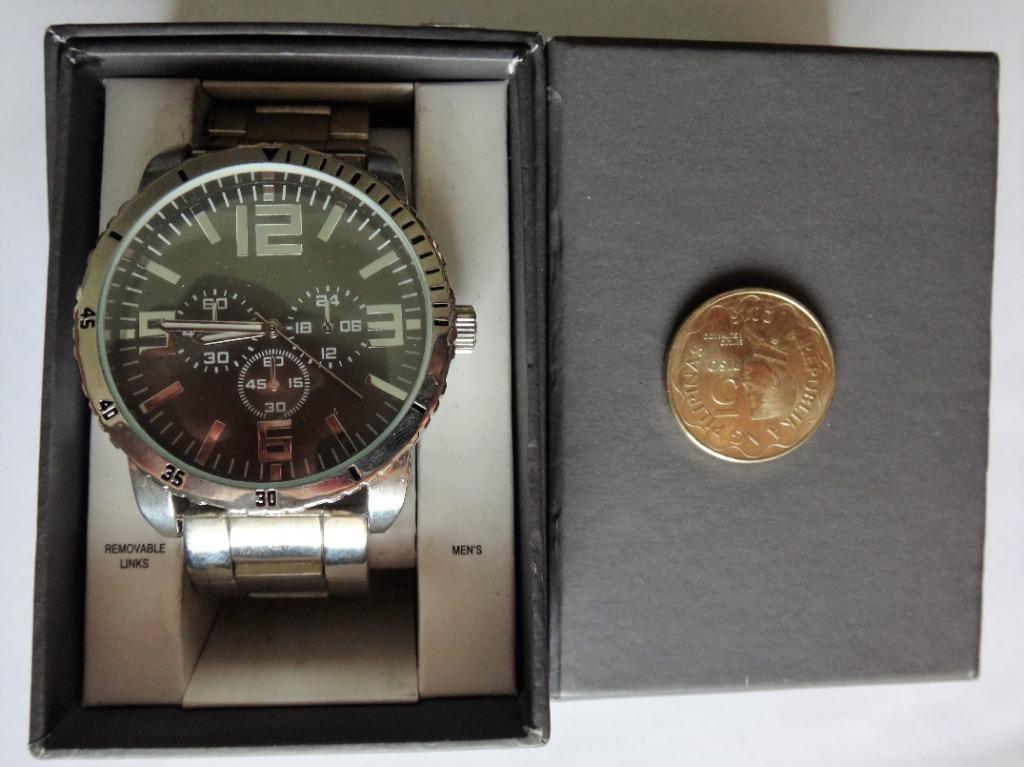 Mossimo Watch Mens XL Faux Chronograph Analog FMDMO164 NewUSA, Men's ...