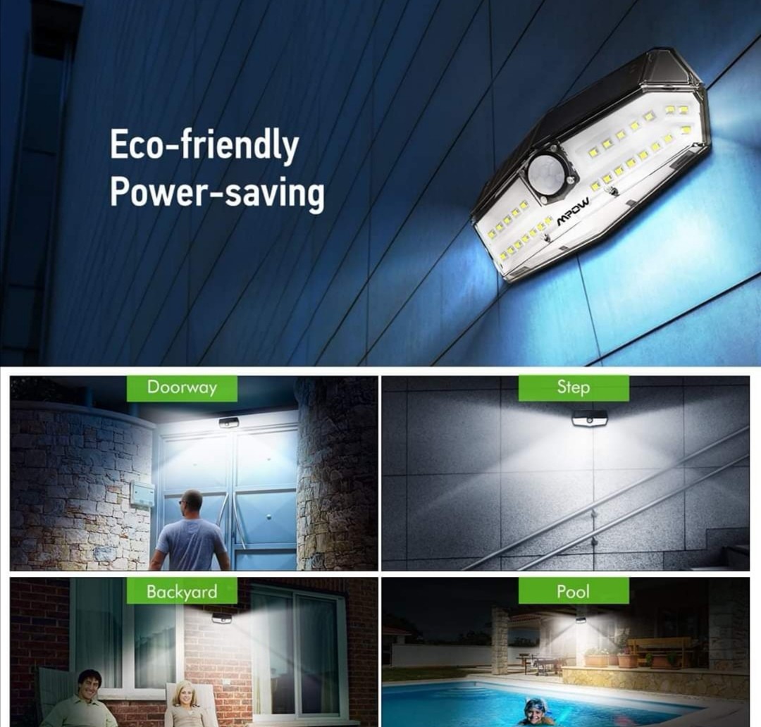 Mpow Solar motion sensor panel wide light, Furniture & Home Living ...