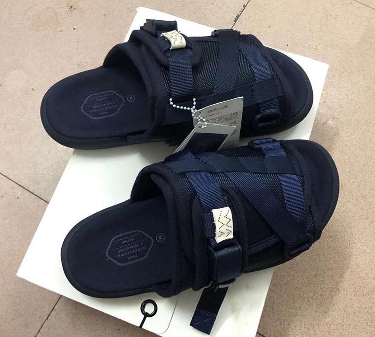 Visvim black christo Japanese streetwear sandals slippers slides coach ...