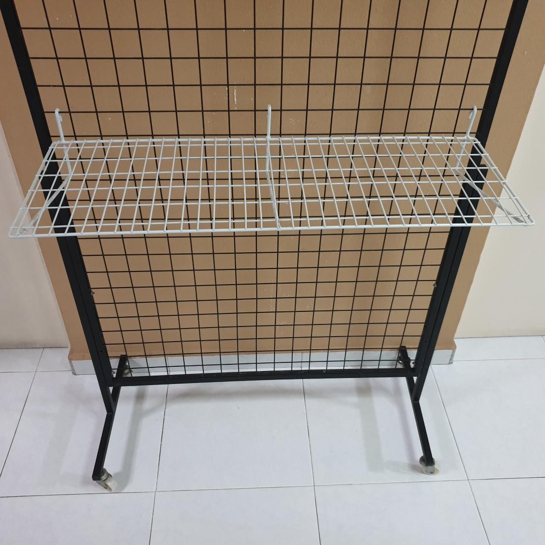 Wire Grid Mesh Display Shelf Shelves Rack | Detachable Wheels ...