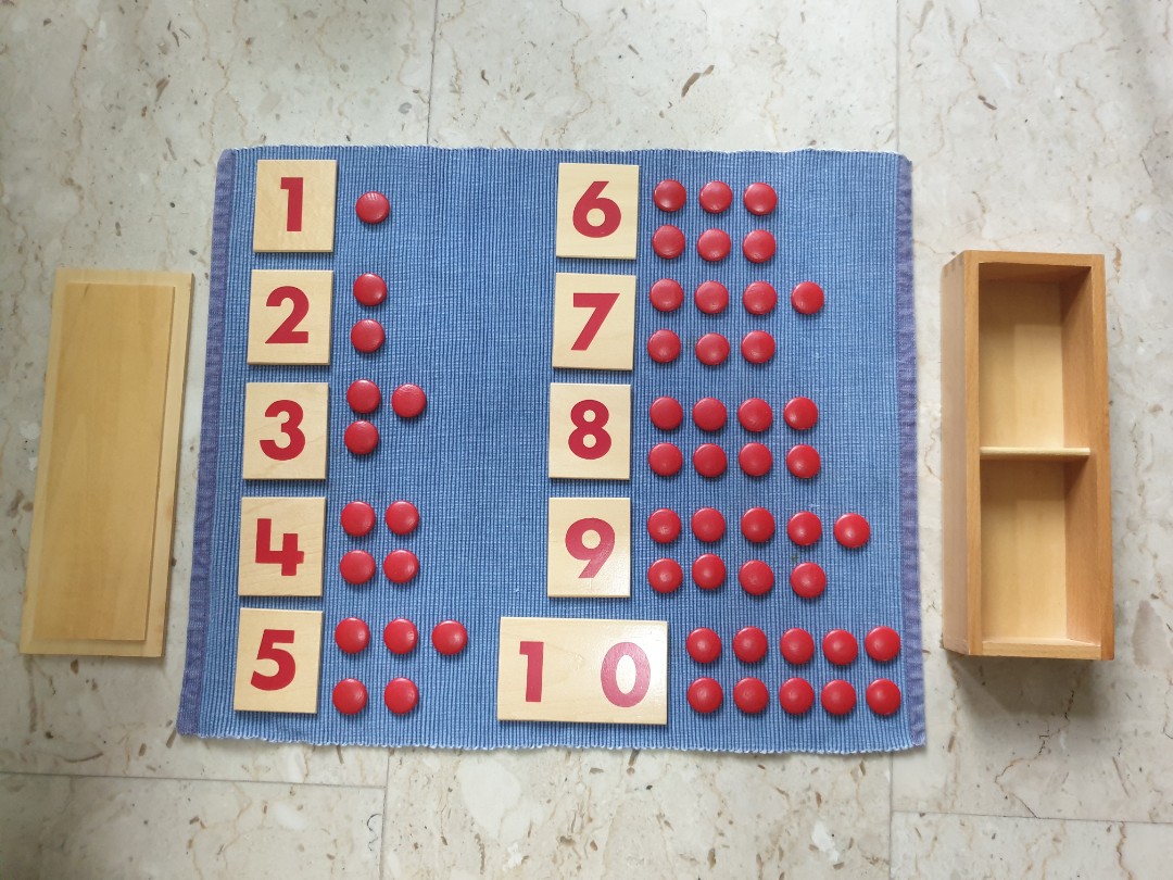 Montessori Wooden Counting Beads 1-10, Hobbies & Toys, Toys & Games on ...