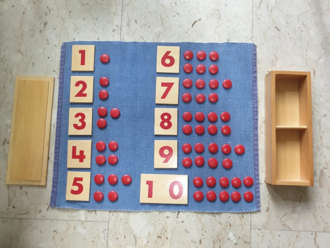 Montessori Wooden Counting Beads 1-10, Hobbies & Toys, Toys & Games on ...