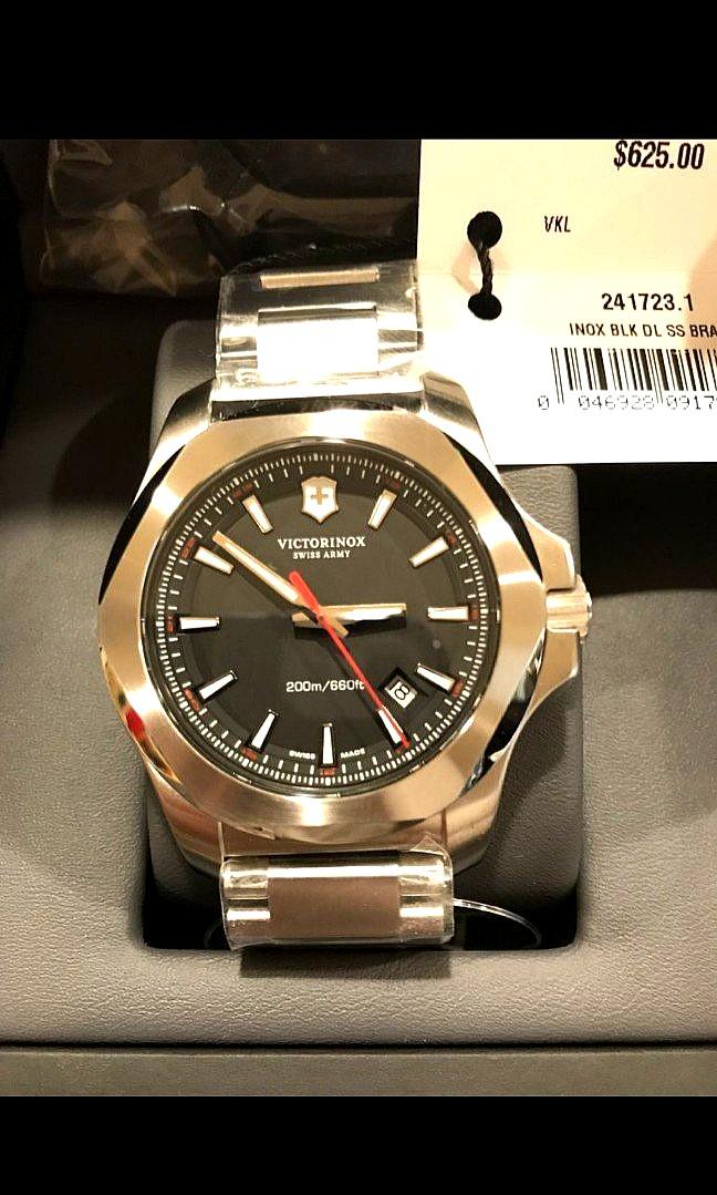 Preorder - Victorinox INOX Men's Watch Black dial with stainless steel ...