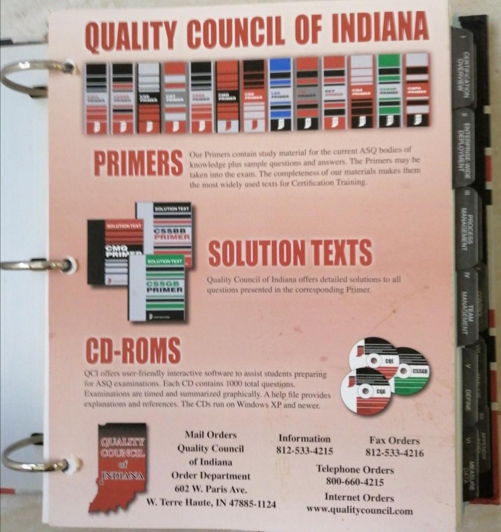 ASQ LEAN Six Sigma BLACK BELT CSSBB PRIMER, Computers & Tech, Office ...