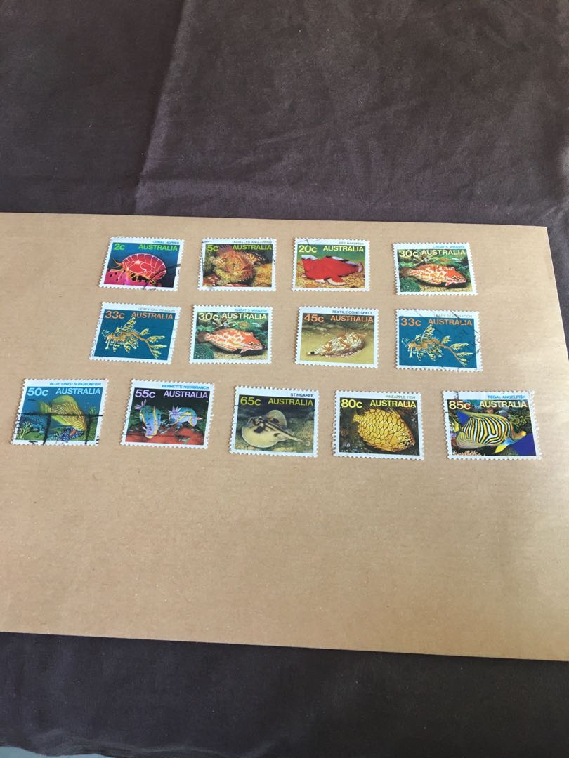 Australia 1980s Marine Life Used Stamps x 13, Vintage & Collectibles ...