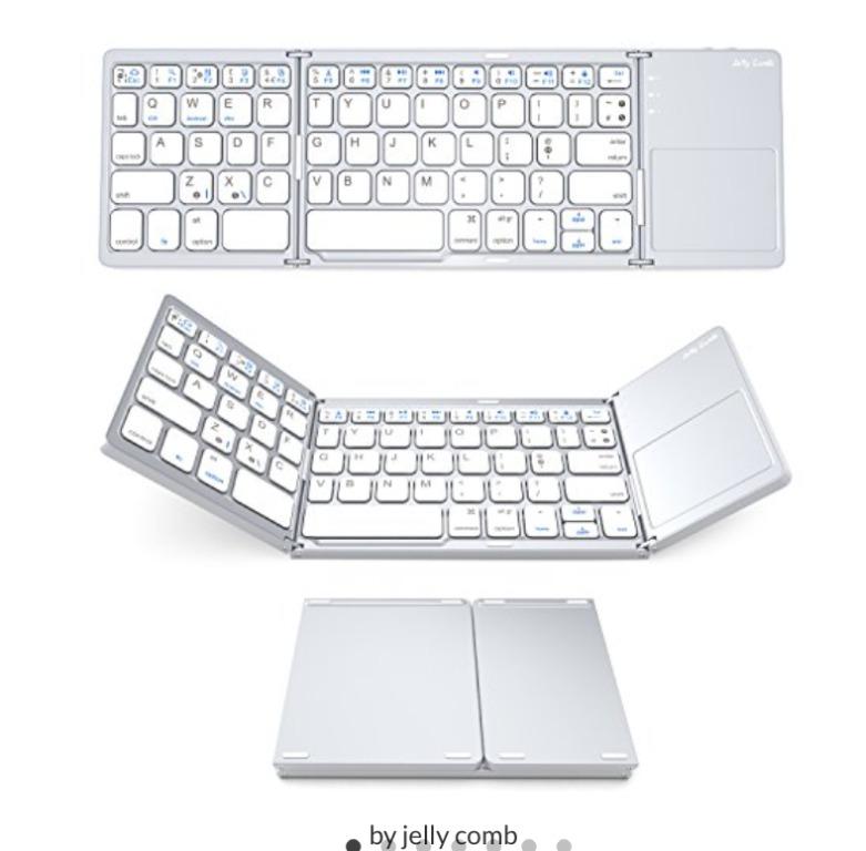 Bluetooth Keyboard with Touchpad, Jelly Comb B-003 Foldable Tri-fold ...