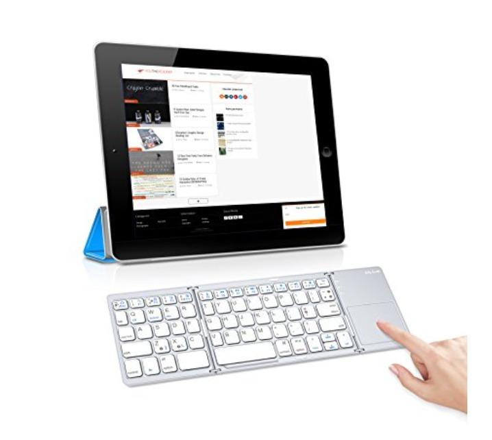 Bluetooth Keyboard with Touchpad, Jelly Comb B-003 Foldable Tri-fold ...