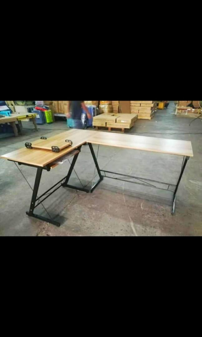 Computer table (L type), Furniture & Home Living, Office Furniture ...