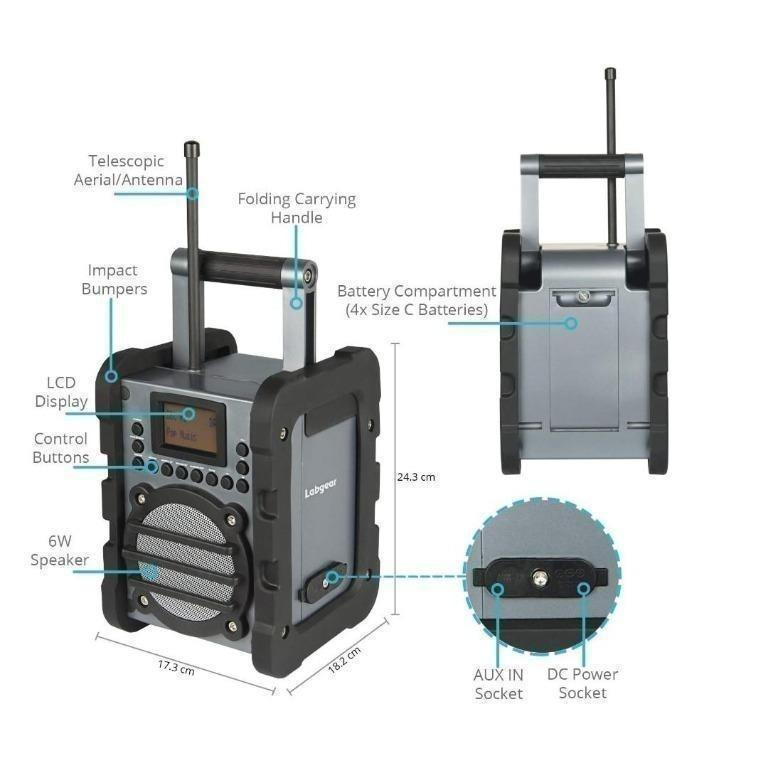 DAB Radio Worksite Digital Radio | Rugged DAB Portable Radio | Weather ...
