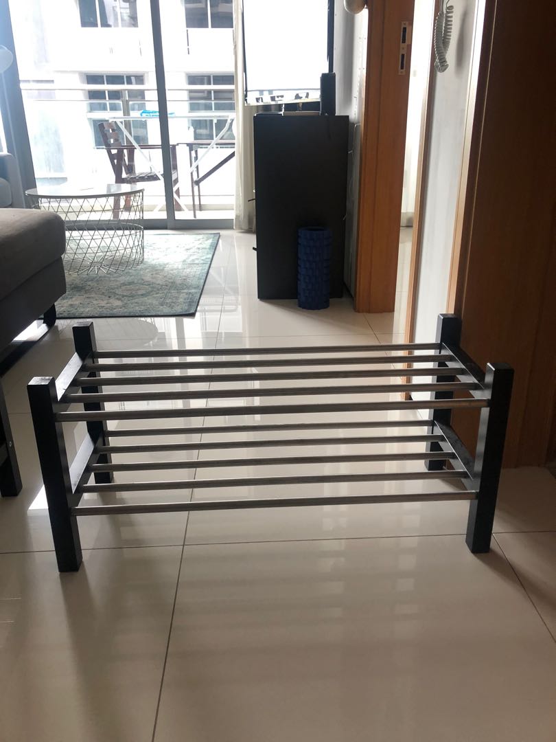Ikea Black Shoe Rack, Furniture & Home Living, Furniture, Shelves ...