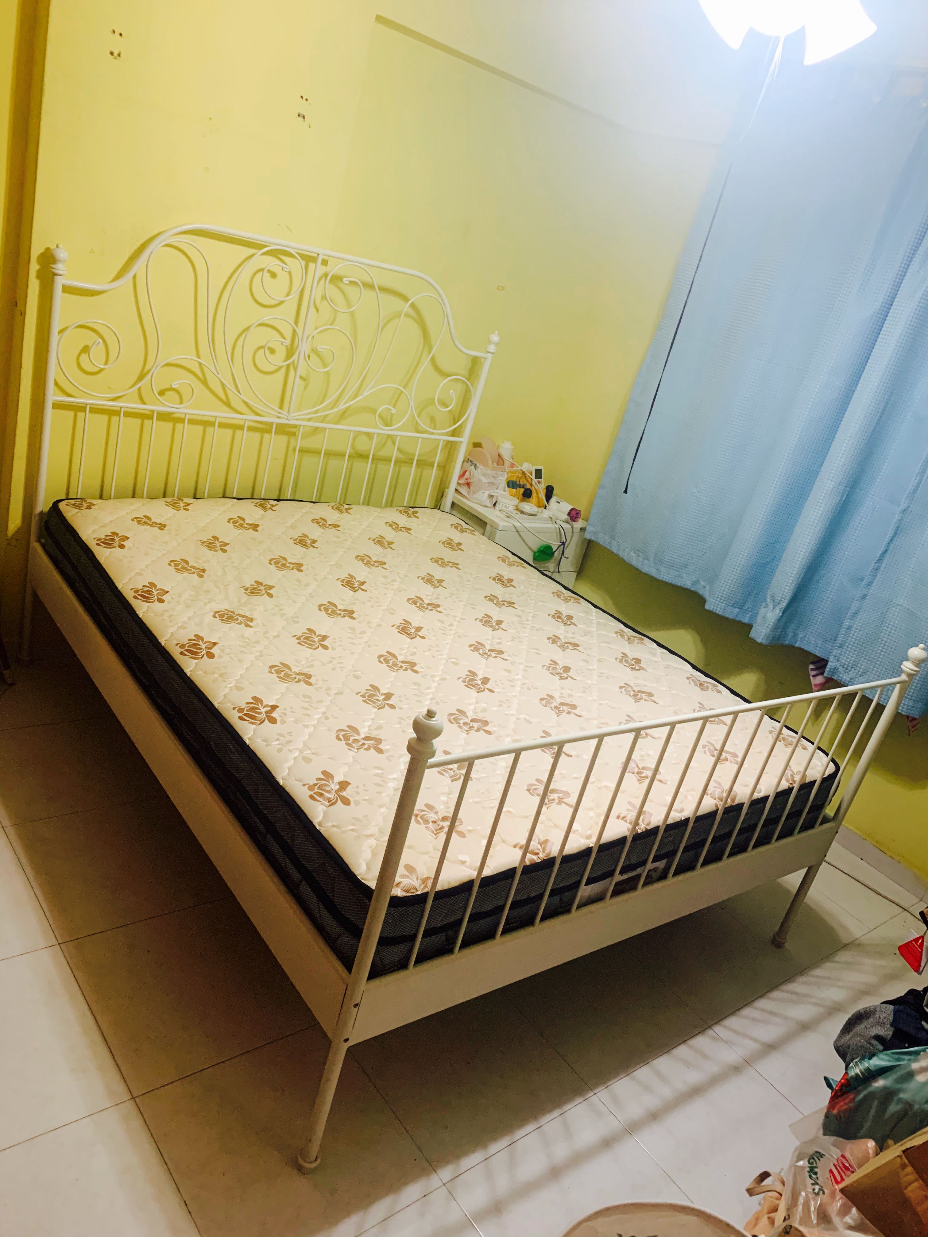 IKEA LEIRVIK QUEEN BED FRAME & QUEEN MATTRESS, Furniture & Home Living ...