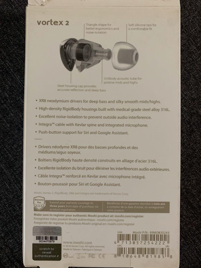 Moshi Vortex 2 Earphones, Audio, Earphones on Carousell