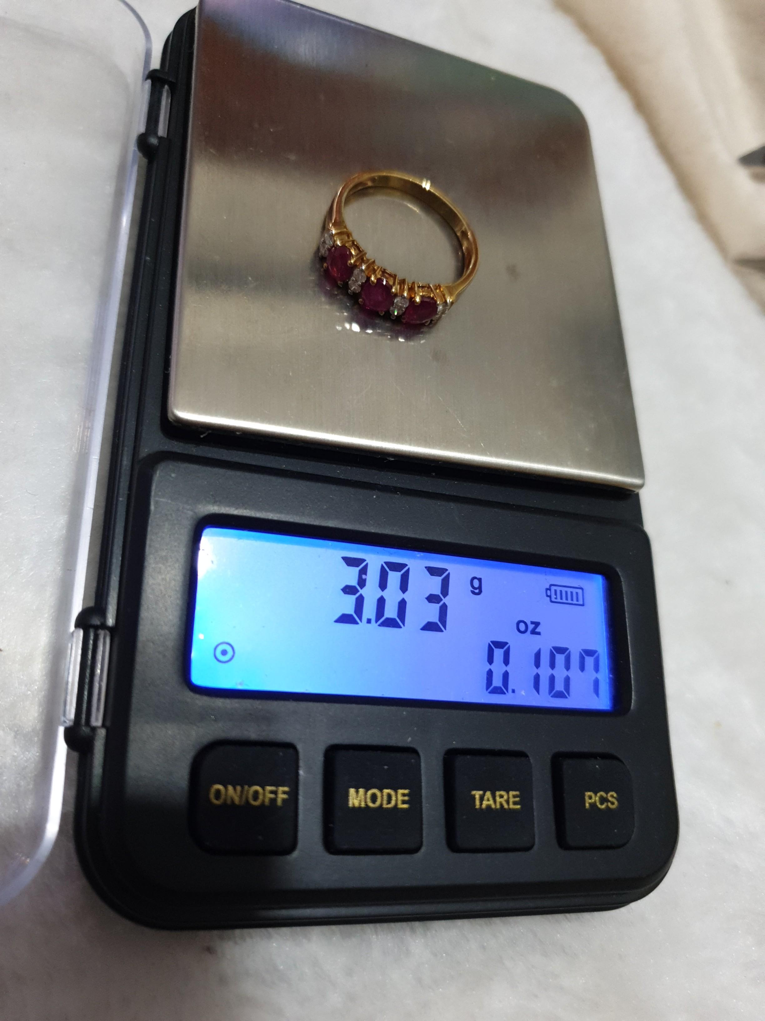 Natural Ruby and diamonds 750 18k Yellow gold Ring, Women's Fashion ...