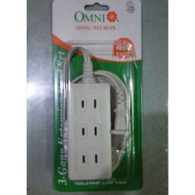 Omni Extension 3 gang, TV & Home Appliances, Electrical, Adaptors ...