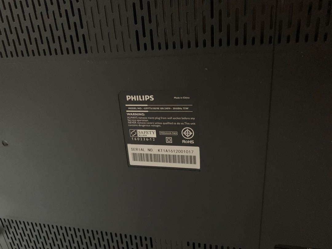 Philips 43PFT6100/98 Full HD Smart Slim LED TV, TV & Home Appliances ...