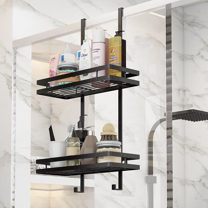 Stainless steel bathroom rack two-story wall hanging shower gel rack ...