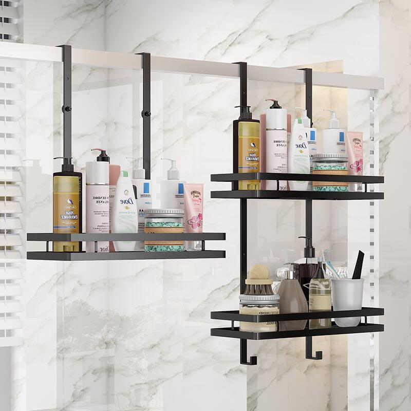 Stainless steel bathroom rack two-story wall hanging shower gel rack ...