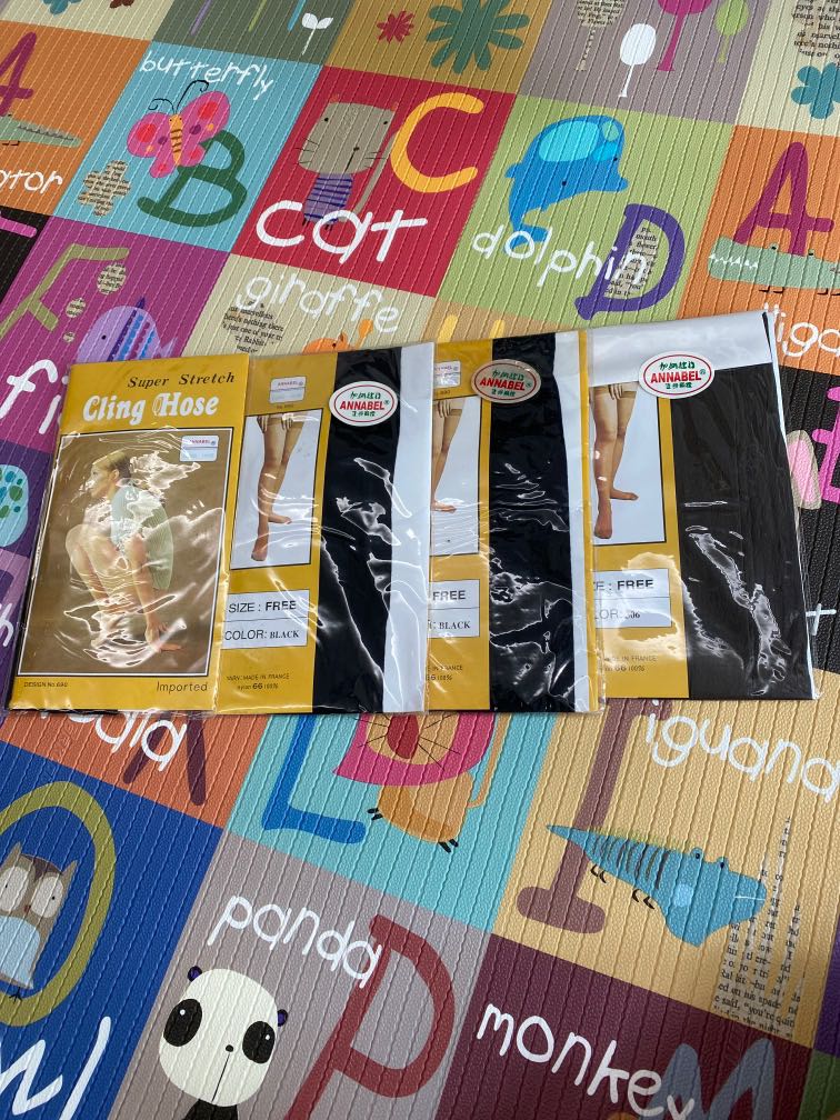 Super direct cling hose thigh high stocking ( black / dark brown ...