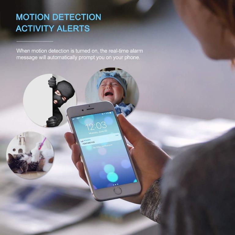 UNIOJO WiFi Camera with Night Vision, Two Way Audio, Furniture & Home ...