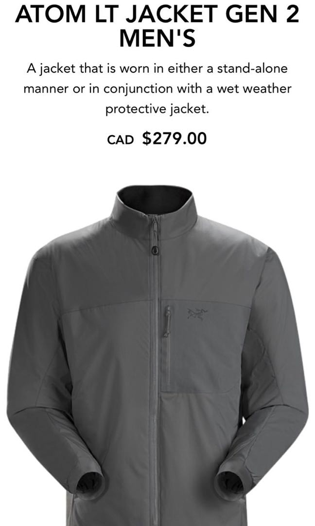 Arc'teryx LEAF Atom LT Jacket - Gen 2, Men's Fashion, Coats, Jackets ...