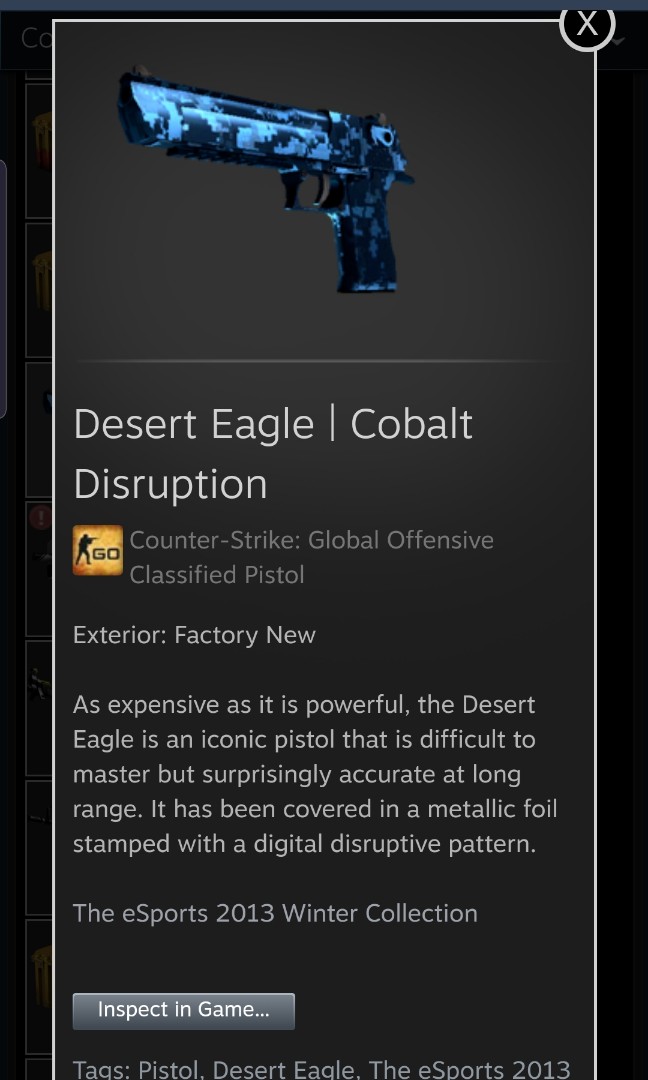 Csgo Skins - Cobalt Disruption Desert Eagle (FT), Video Gaming, Gaming ...