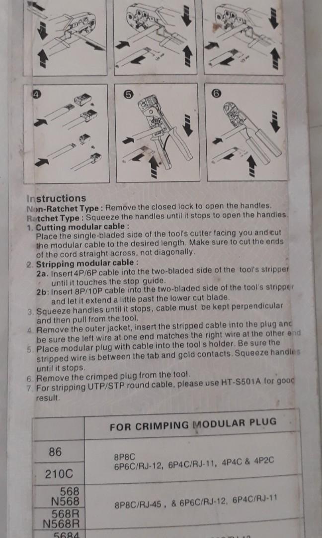DUAL MODULAR CRIMPING TOOL, Furniture & Home Living, Home Improvement & Organisation, Home ...