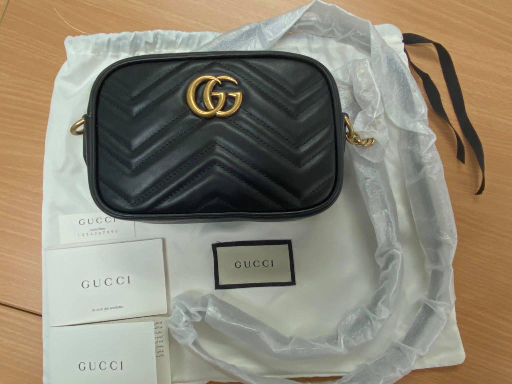 GUCCI MARMONT MINI CAMERA BAG, Luxury, Bags & Wallets on Carousell