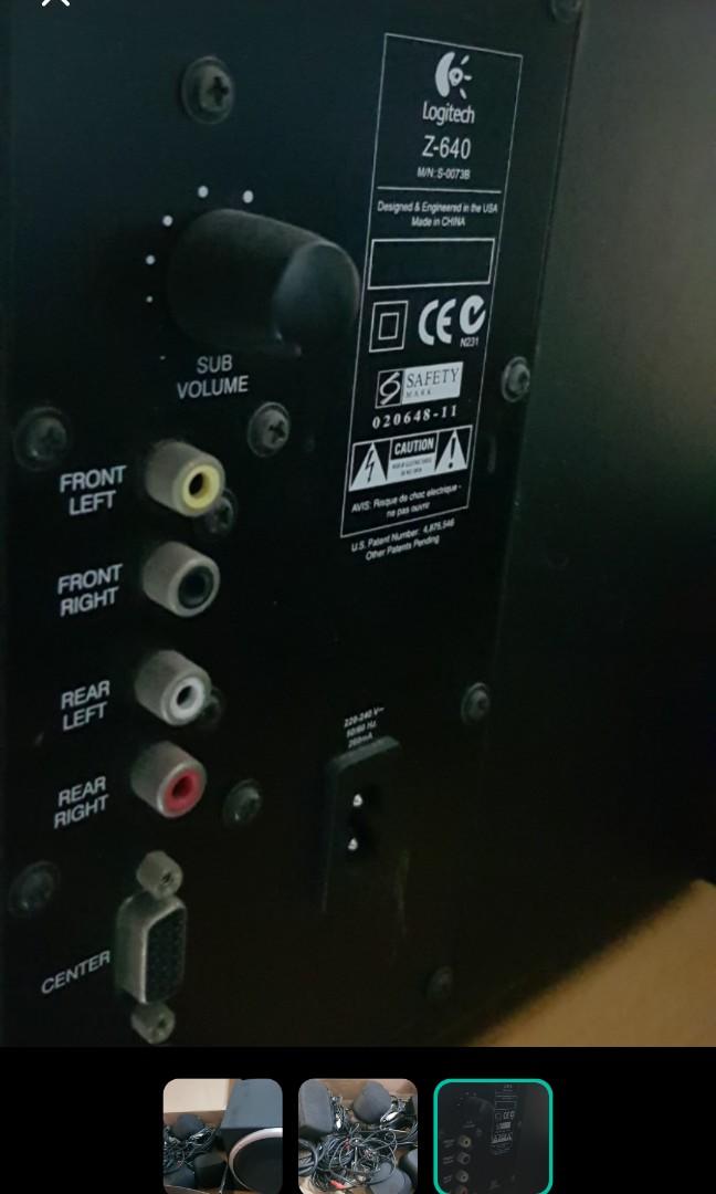 Logitech z640 5.1 computer speaker system, Audio, Soundbars, Speakers ...