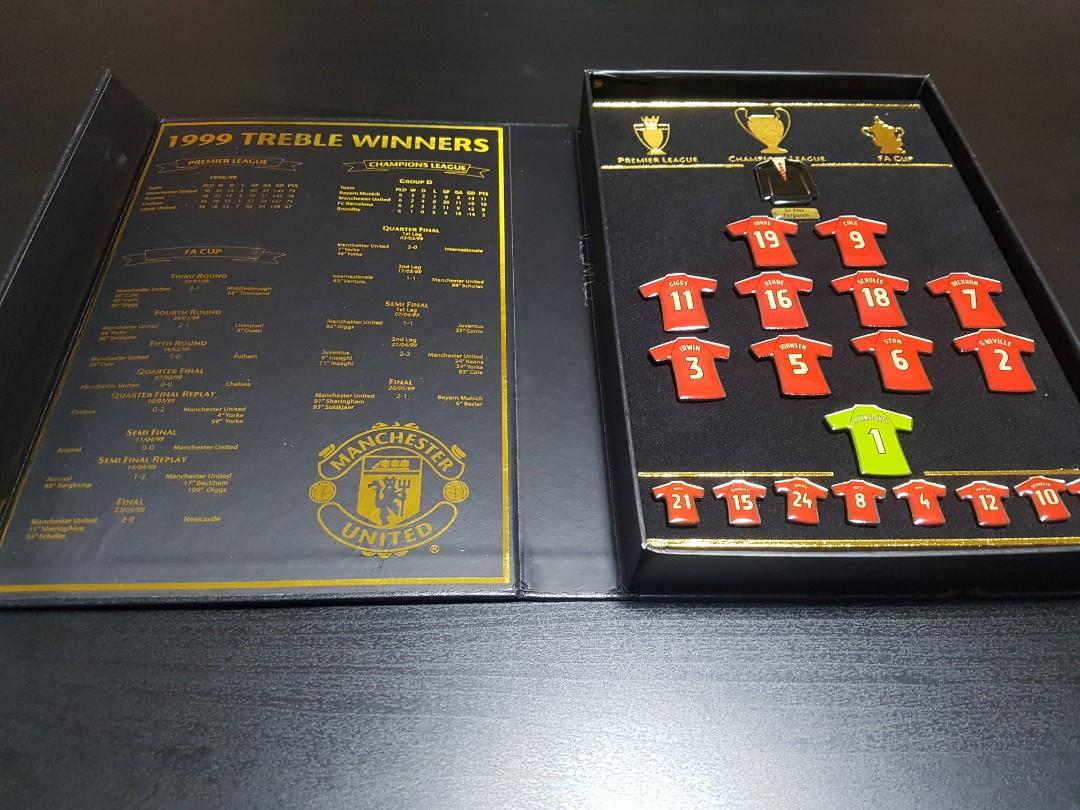 Manchester United 1999 Treble Winners Pin Badge Box Set., Sports ...