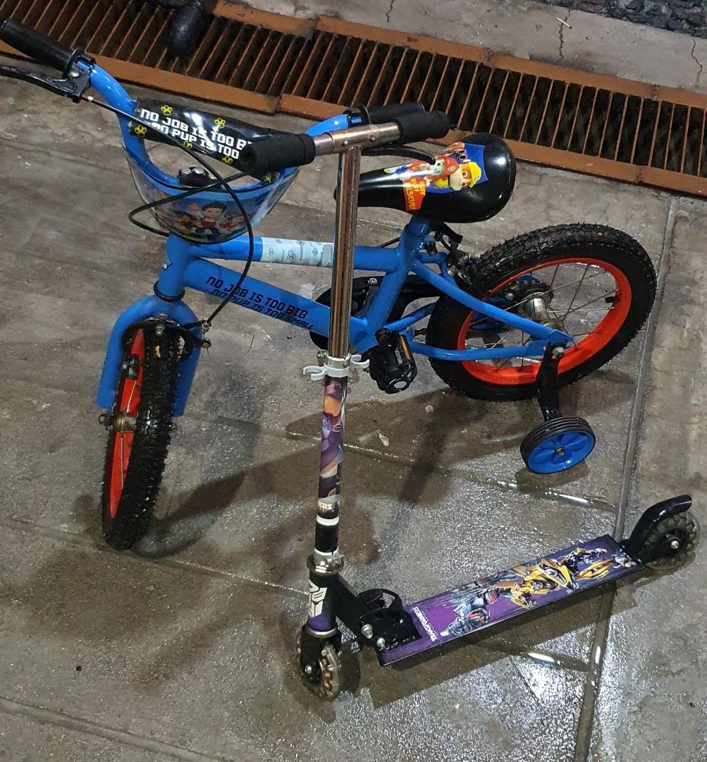 Paw Patrol Bicycle & Transformers Scooter, Babies & Kids, Infant ...