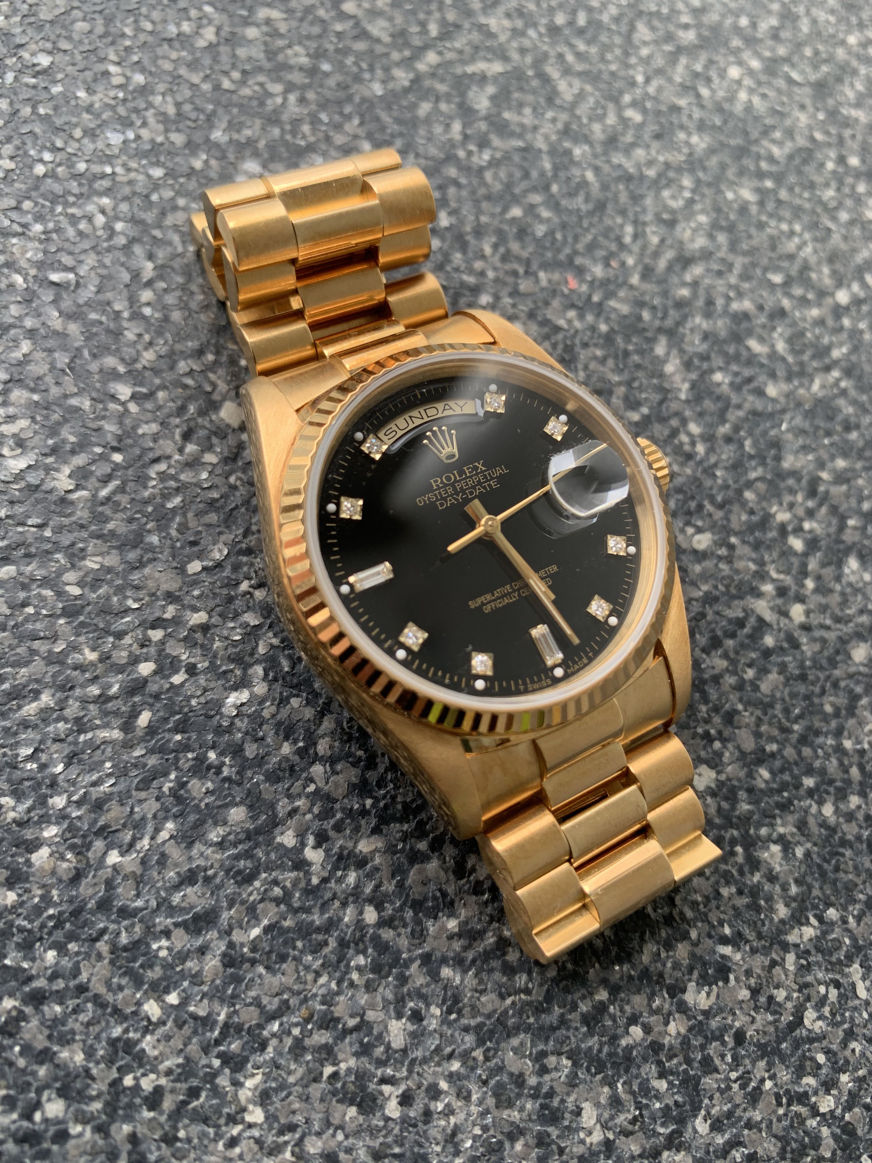 Rolex Day-Date President 36mm 18238 Black Diamond Dial, Mobile Phones ...