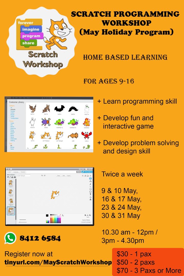 Scratch Programming Workshop - May school holiday program, Announcements on Carousell