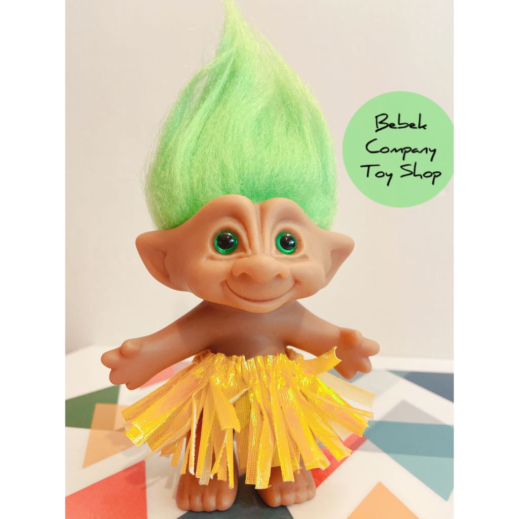 中型 1980 VTG Troll Gem trolls 寶石 夏威夷 草裙 醜娃 巨魔娃娃 幸運小子 寶石系列 古董玩具, 書籍、休閒與玩具 ...
