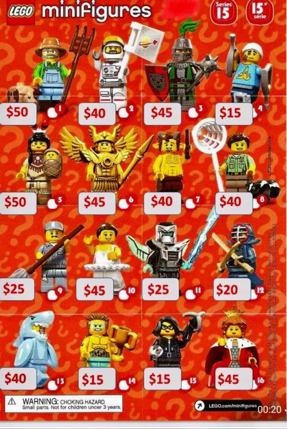 全新 Lego minifigures 71011 Series 15 已開袋確認 數量有限 清倉, 興趣及遊戲, 玩具 & 遊戲類 ...