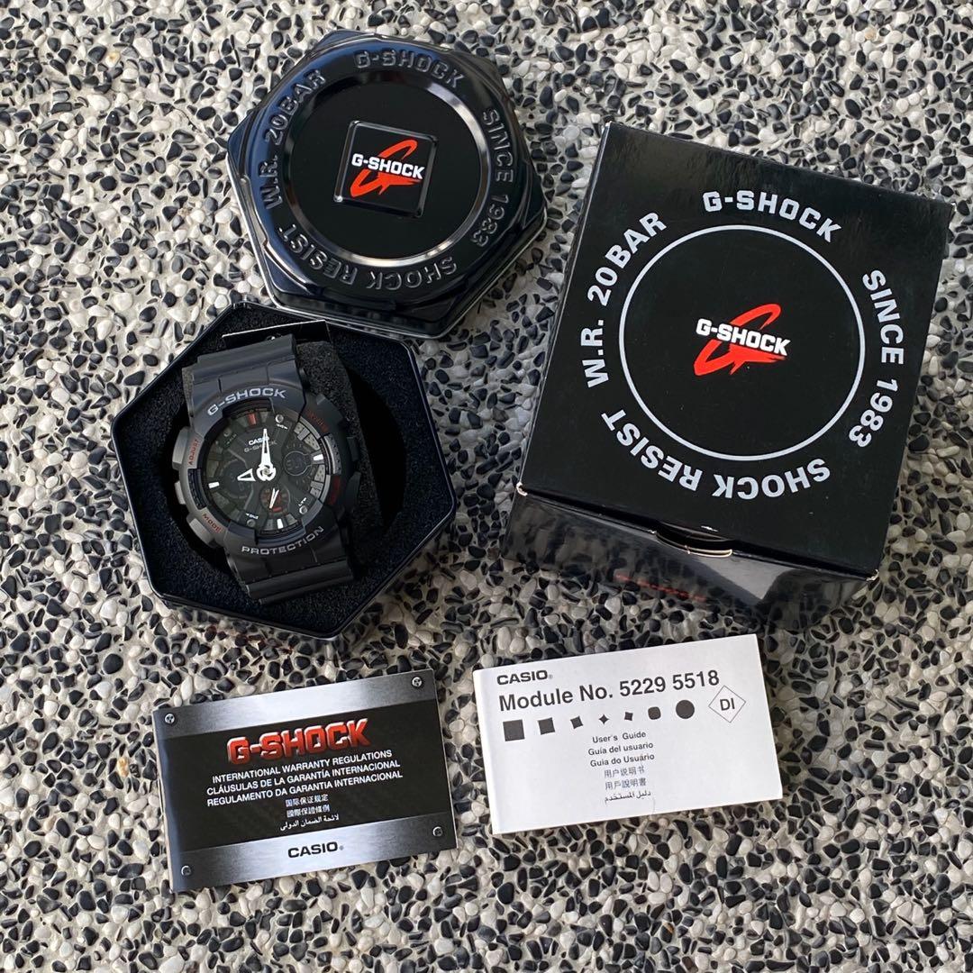 CASIO G-SHOCK GA-120–1ADR MATT BOACK AND RED UNISEX ANALOG DIGITAL ...